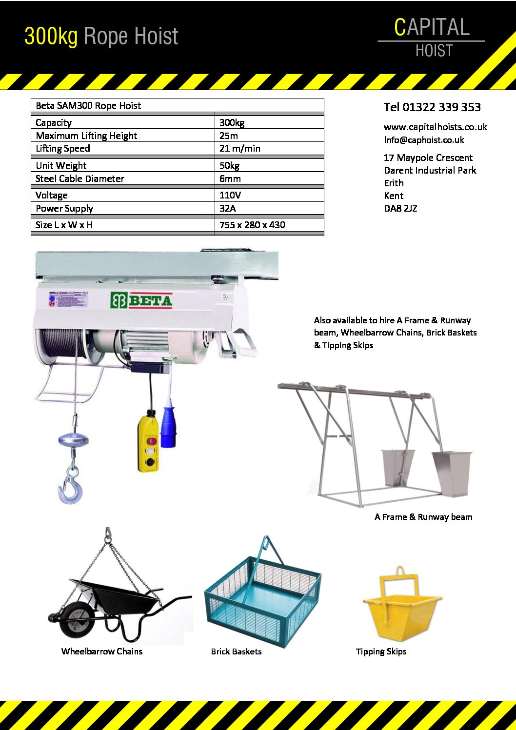 Beta SAM300 Rope Hoist - Capital Hoists